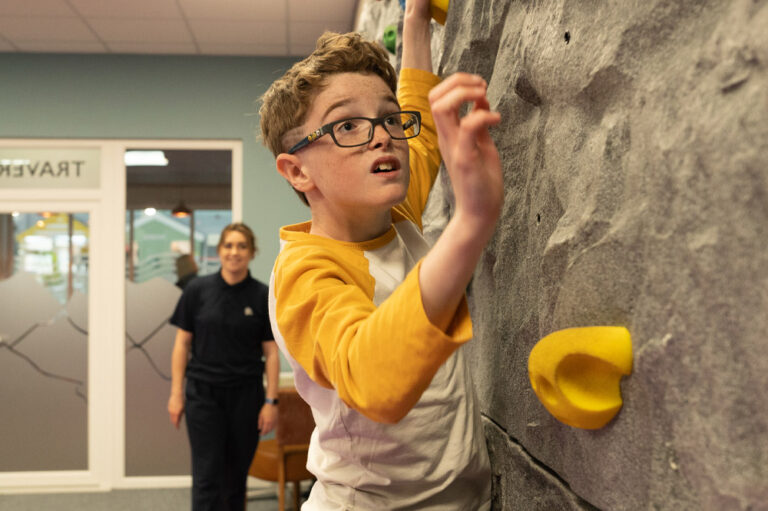 Watch The Children Enjoy Our Traversing Climbing Wall