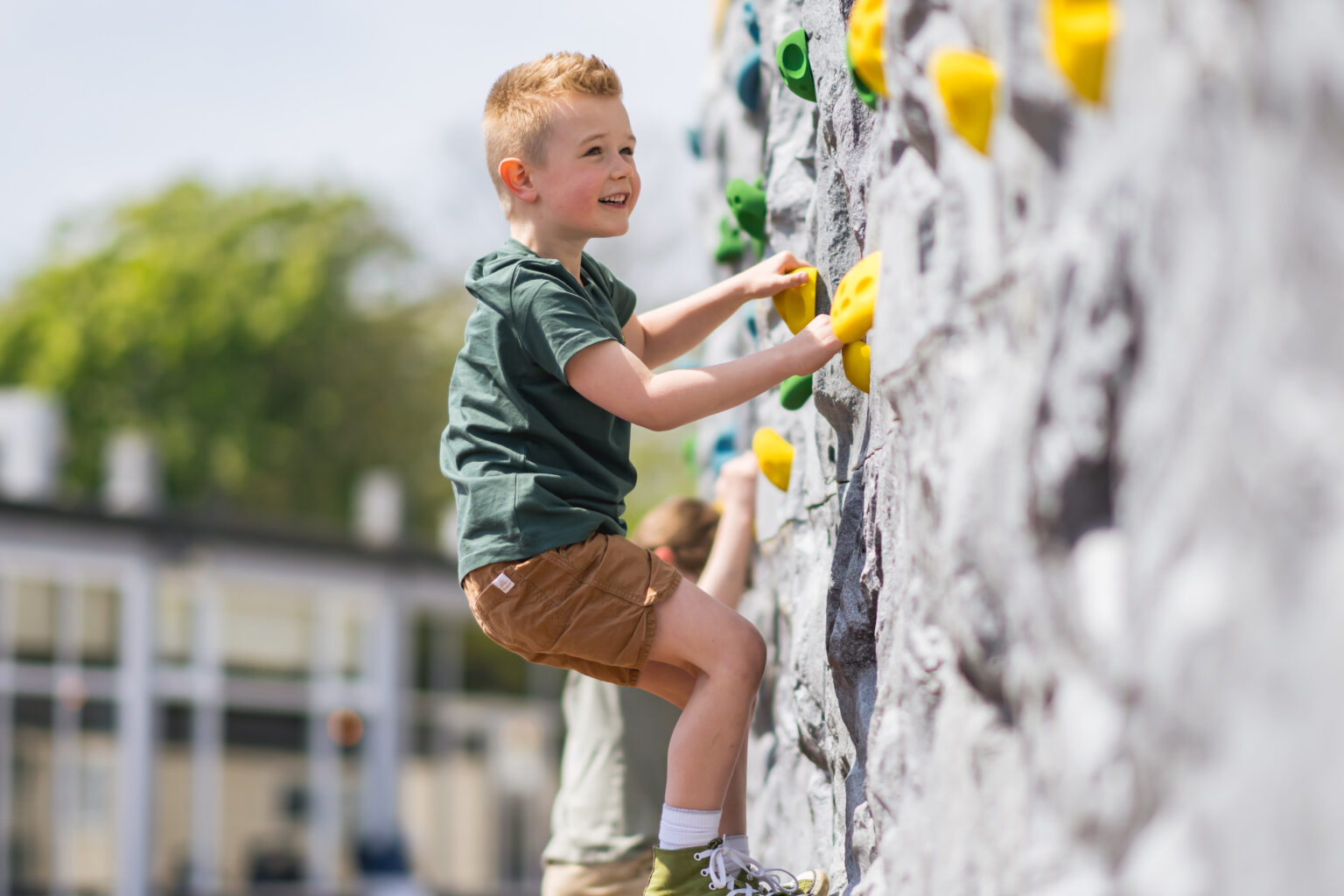 Watch The Children Enjoy Our Traversing Climbing Wall